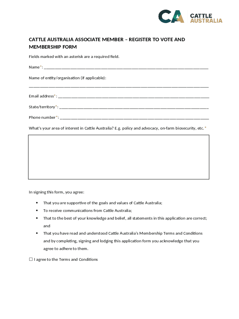 register to vote and membership Doc Template | pdfFiller