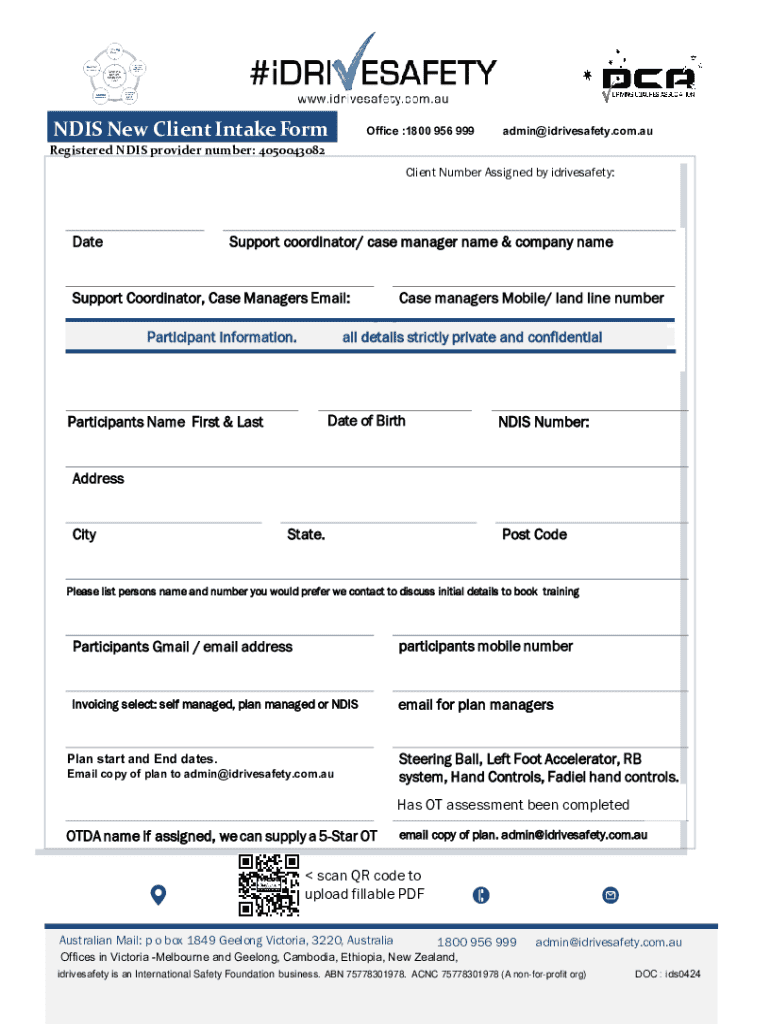 Fillable Online NDIS Client intake form Fax Email Print - pdfFiller