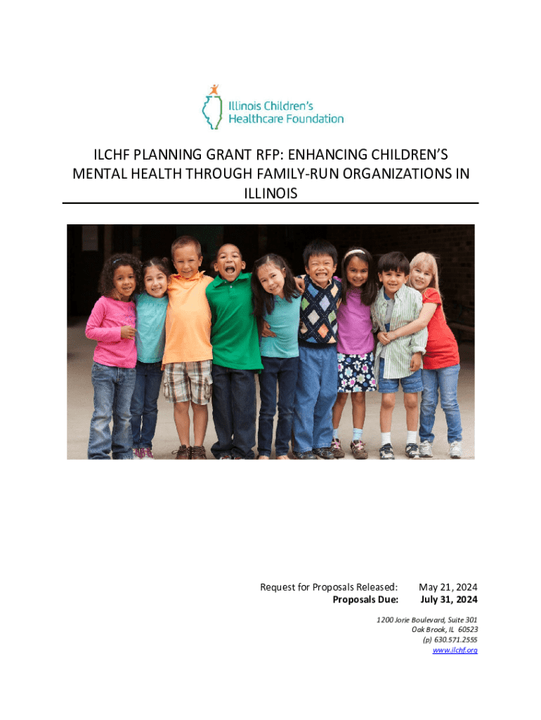 Fillable Online ilchf planning grant rfp: enhancing children\'s mental ...