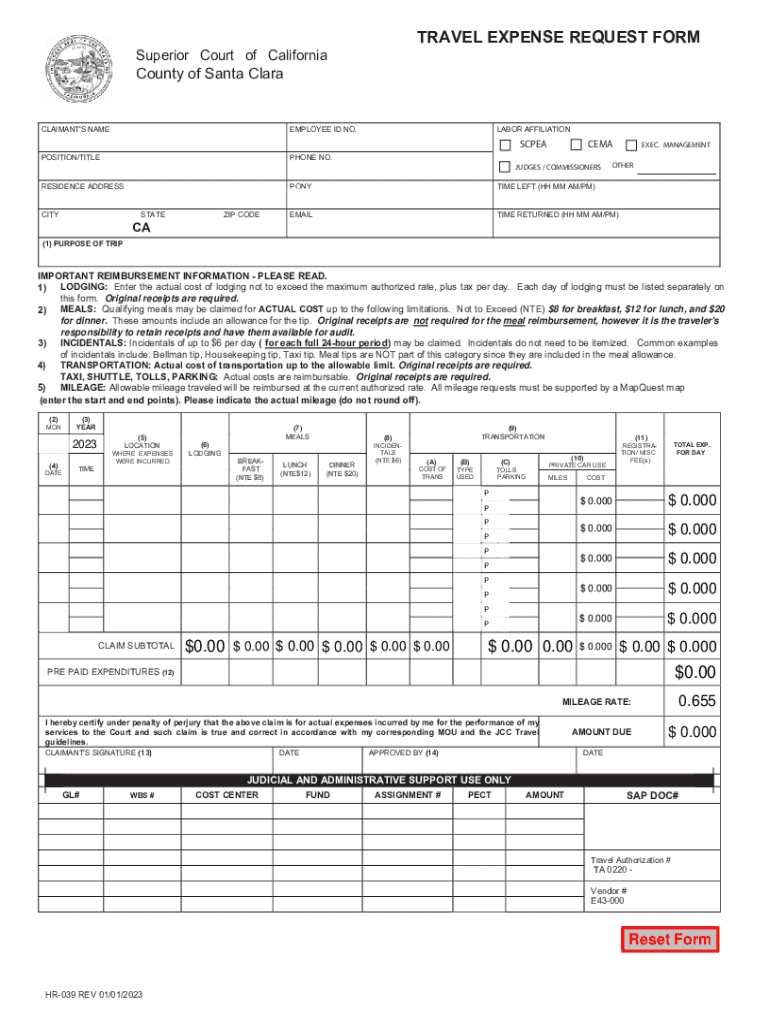 Travel Expense Request Form: Fill out & sign online | DocHub