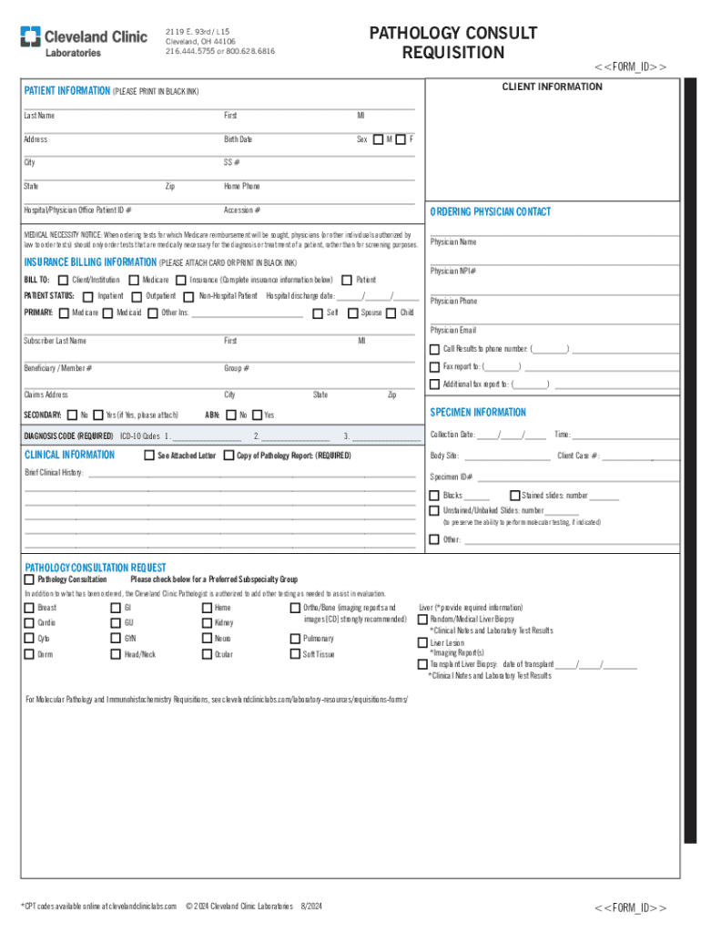 Fillable Online Pathology Labs: Departments Fax Email Print - pdfFiller
