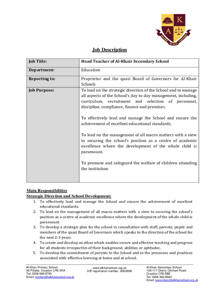 Fillable Online job descriptions for the ministry of basic and secondary Fax Email Print - pdfFiller