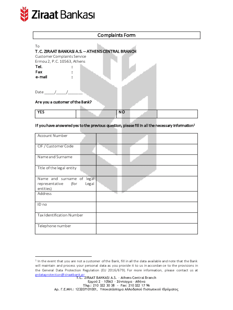 Fillable Online Customer Service & Complaint Management Cell Fax Email Print - pdfFiller