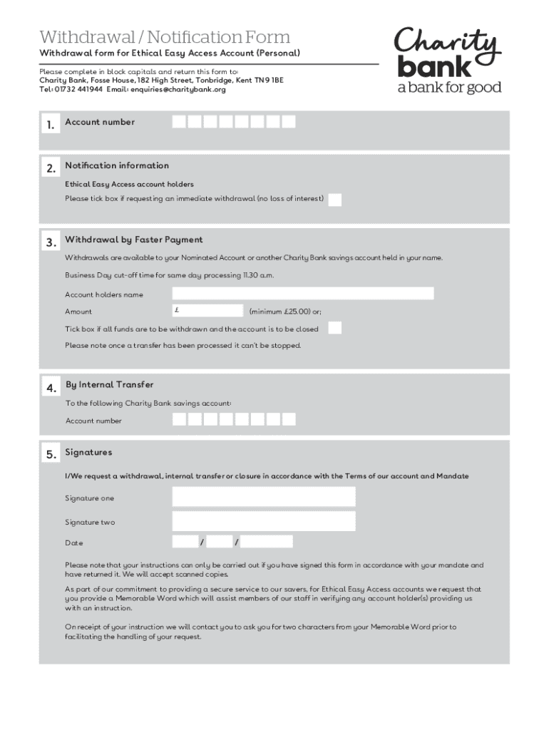 Fillable Online Withdrawal / Notification Form Fax Email Print - pdfFiller