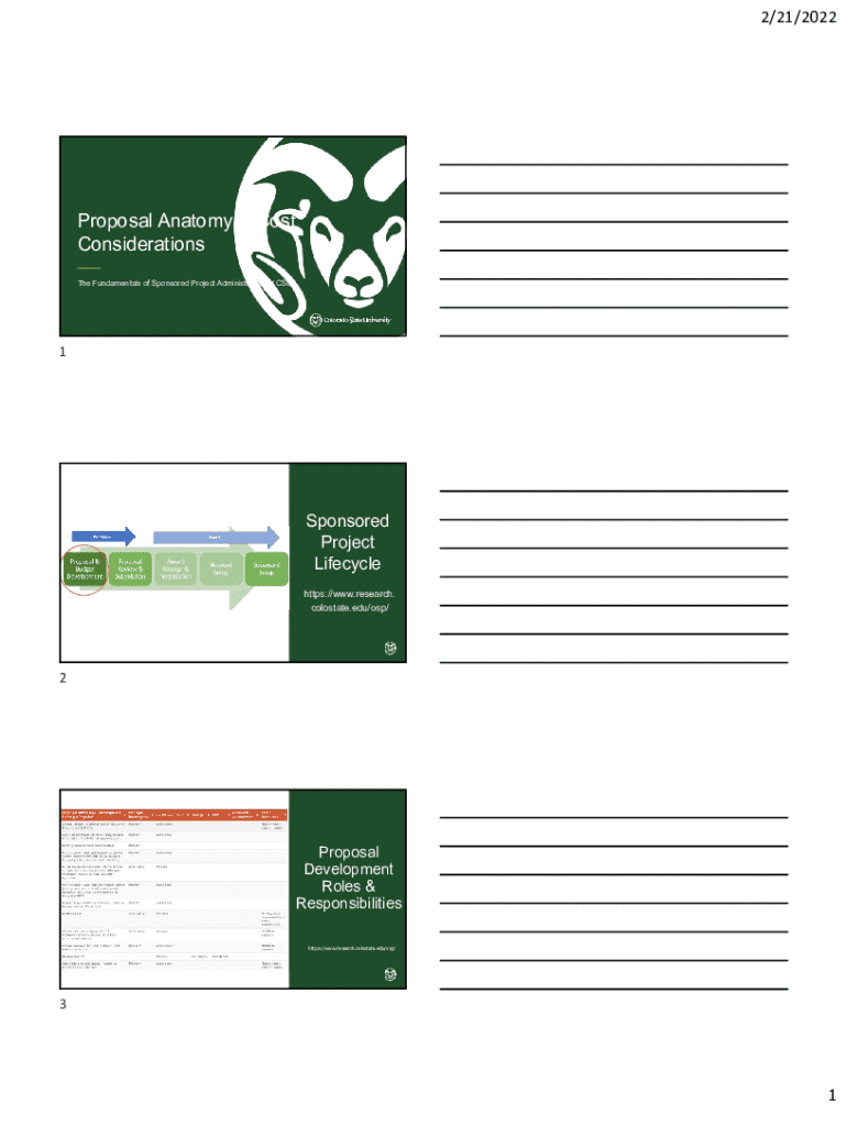 Fillable Online Proposal Anatomy & Cost Considerations Fax Email Print ...