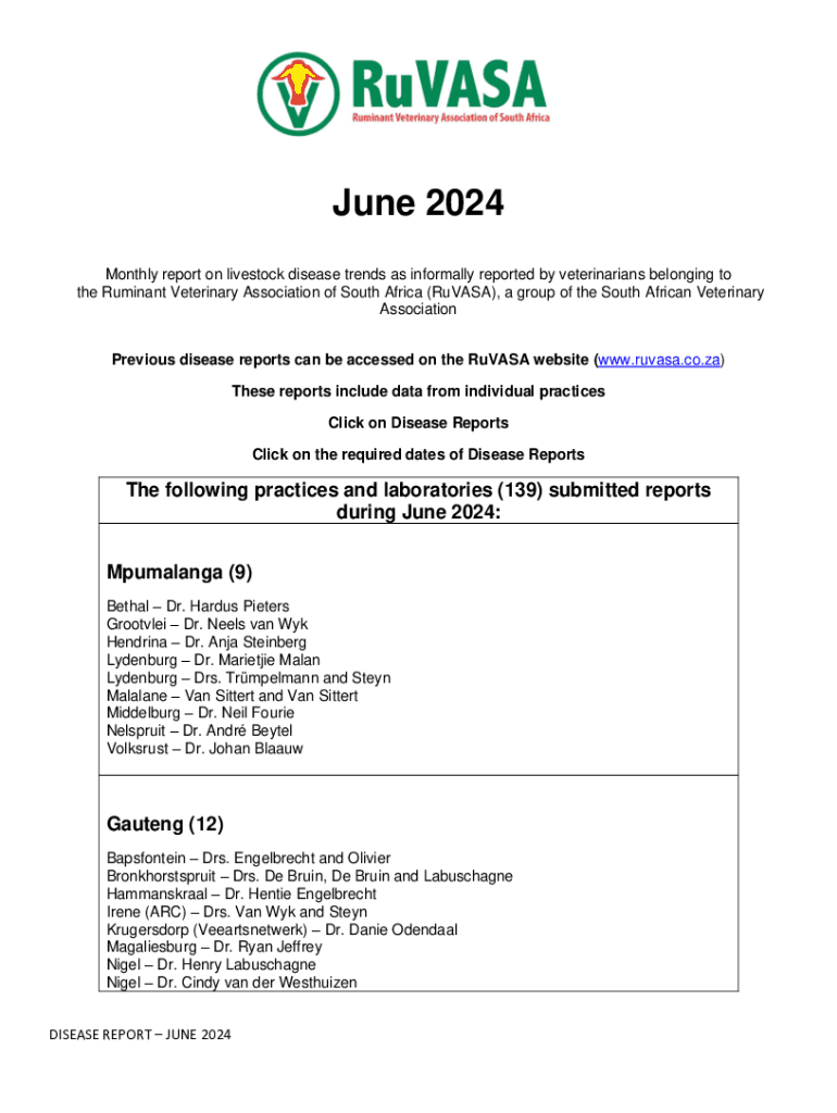 Fillable Online African swine fever outbreak and surveillance update report Fax Email Print ...