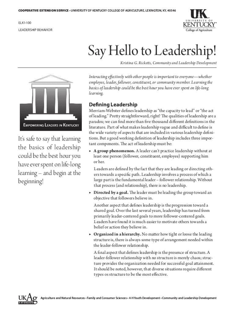 Fillable Online Competent Leaders: What Effective Leaders Do Well Fax Email Print - pdfFiller