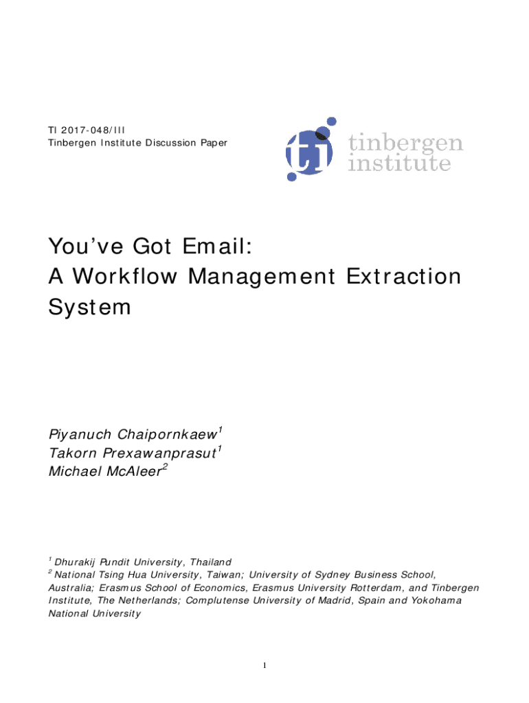 Fillable Online You\'ve Got Email: A Workflow Management Extraction ... Fax Email Print - pdfFiller