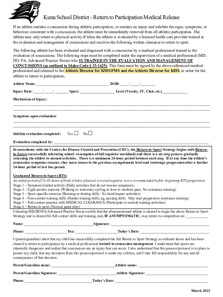 Fillable Online Sports-Related Concussion & Head Injury Fact Sheet Fax ...
