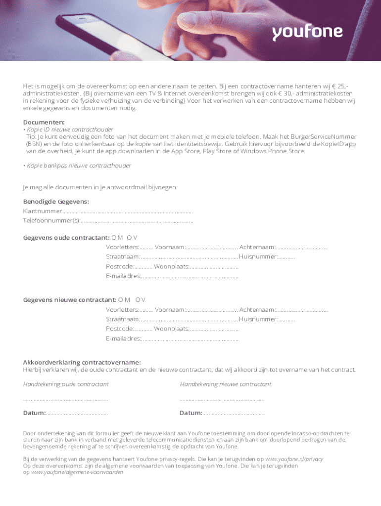In te vullen online Kpn contractovername formulier: Fill out & sign ...