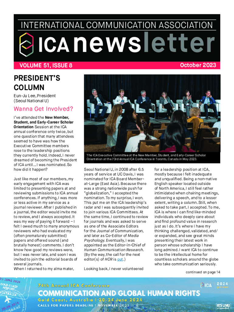 Fillable Online Candidate Statement for ICA Presidential Election: Eun ...