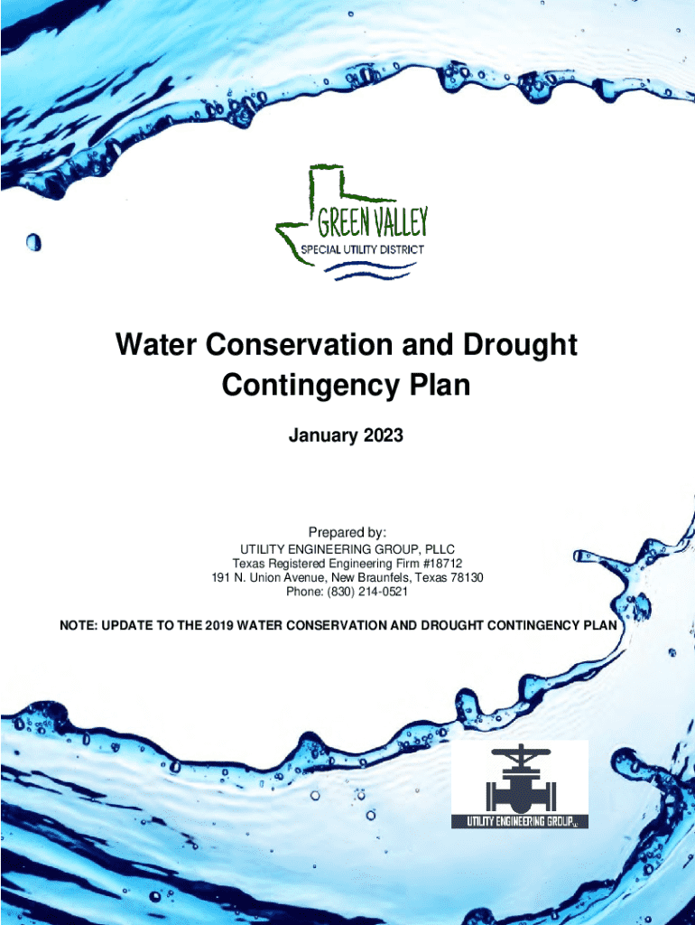 Fillable Online water conservation and drought contingency plan for the ...