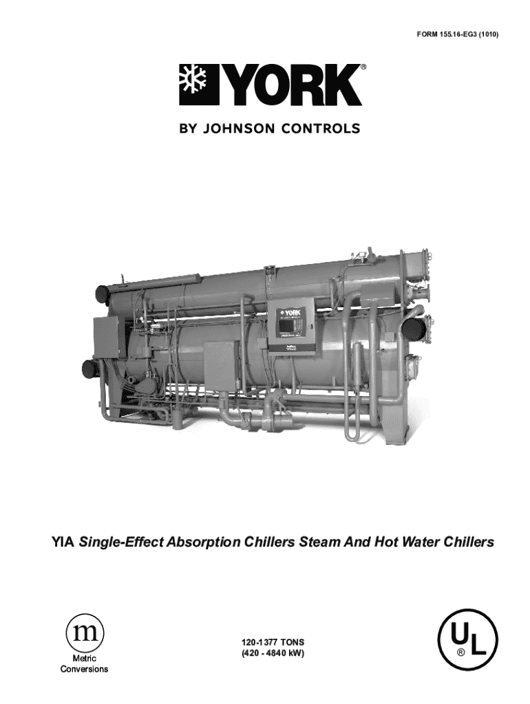 Fillable Online YIA Single-Effect Absorption Chillers Steam And Hot ...