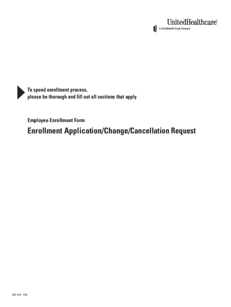 Fillable Online United Healthcare Enrollment Form - Fill Online ...