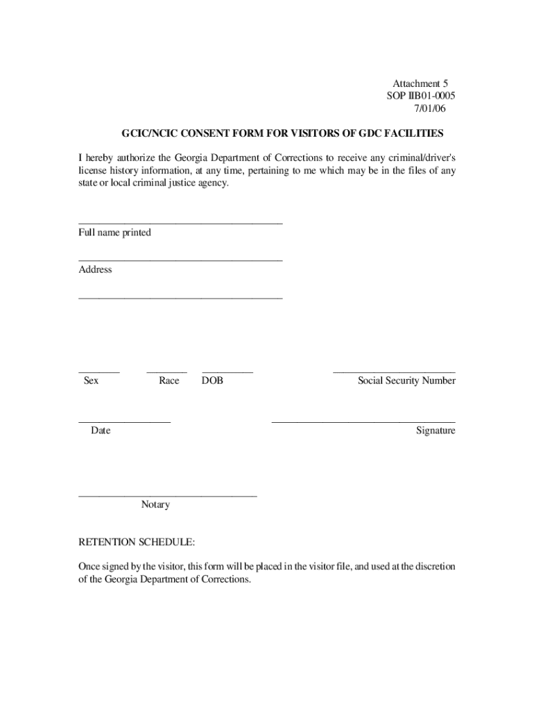 Fillable Online Gcic Ncic Consent Form - Fill Online, Printable ...