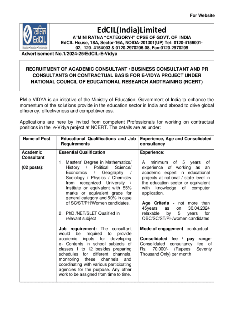 Fillable Online A"MINI RATNA CATEGORY-I" CPSE OF GOVT Fax Email Print ...