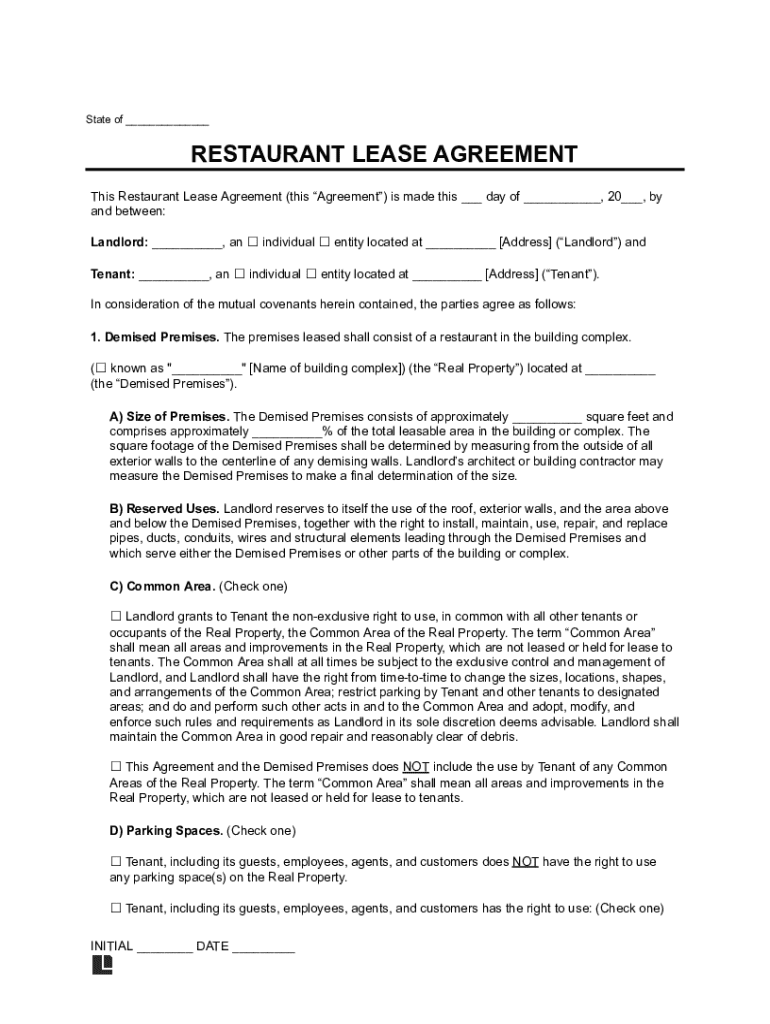 Fillable Online Restaurant Lease Agreement Template - ApproveMe.com Fax Email Print - pdfFiller