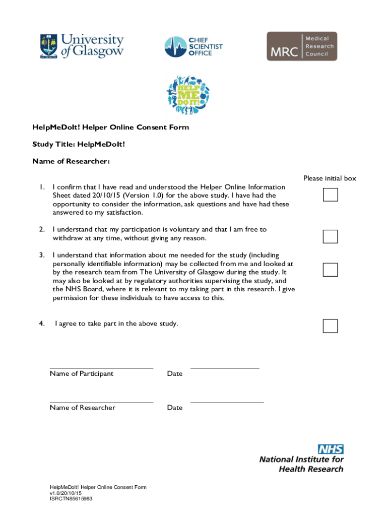 Fillable Online Statements Initial Boxes Informed Consent FormParent ...