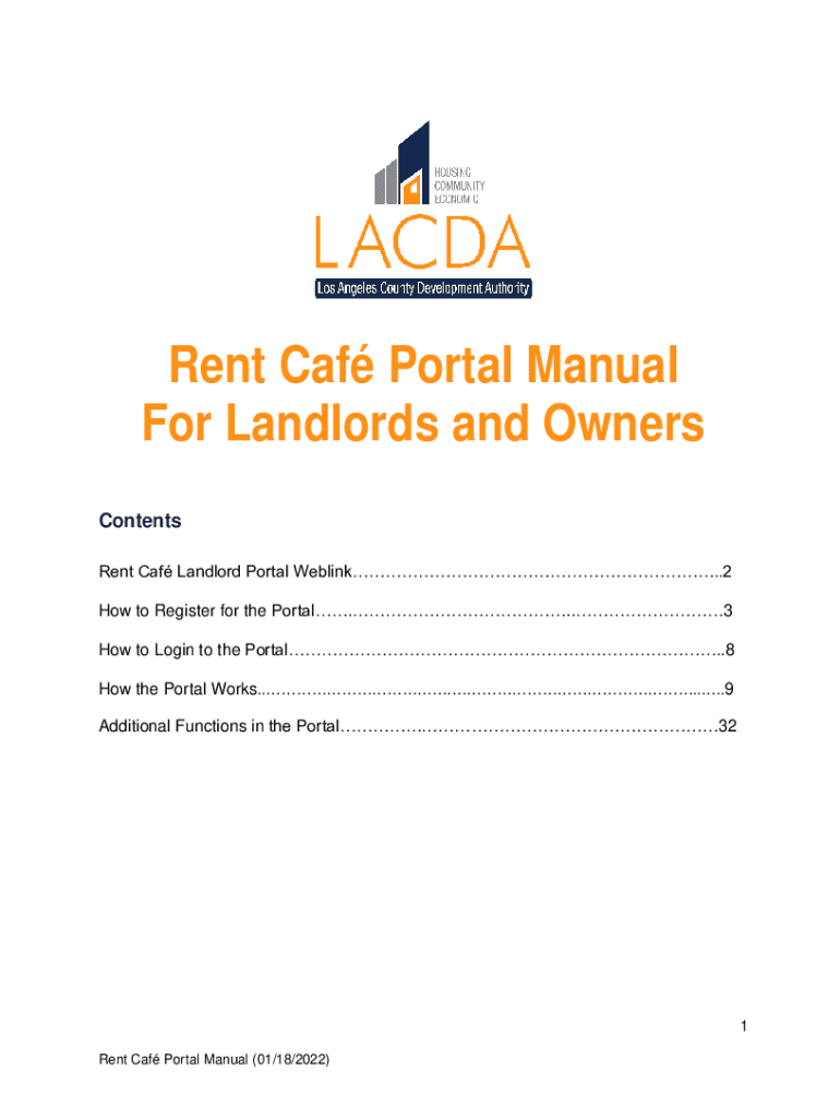 Fillable Online Rent Caf Landlord PortalHow to Register and Use Fax ...