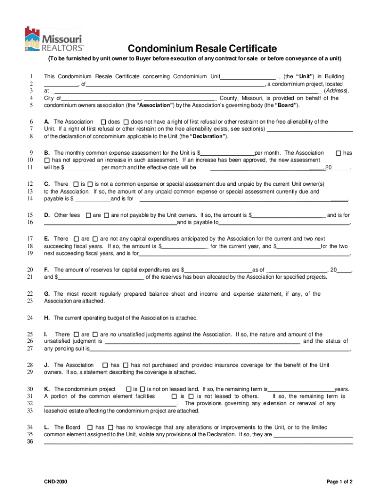 Fillable Online RCW 64.34.425: Resale of unit. (Effective until January ... Fax Email Print ...