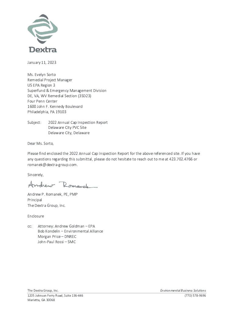 Fillable Online 2022 ANNUAL CAP INSPECTION REPORT (COVER LETTER ...