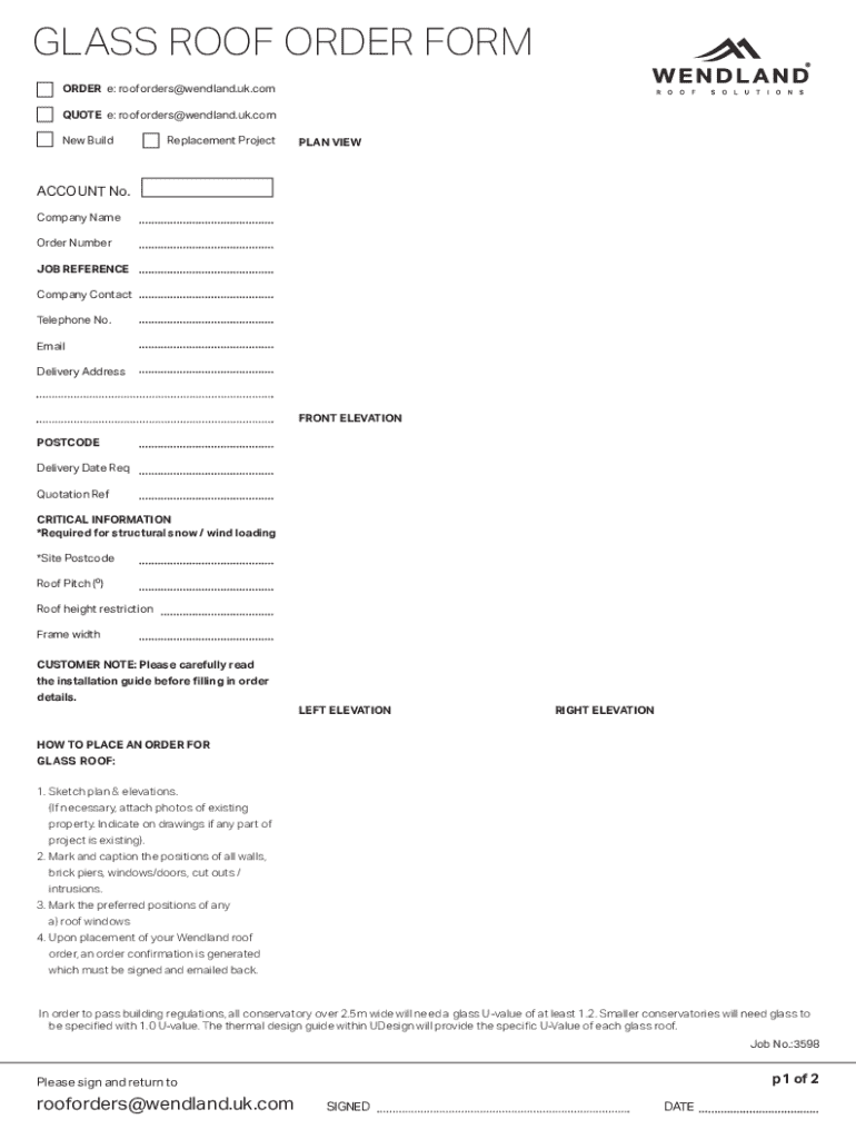 Fillable Online Roof Orders Fax Email Print - pdfFiller