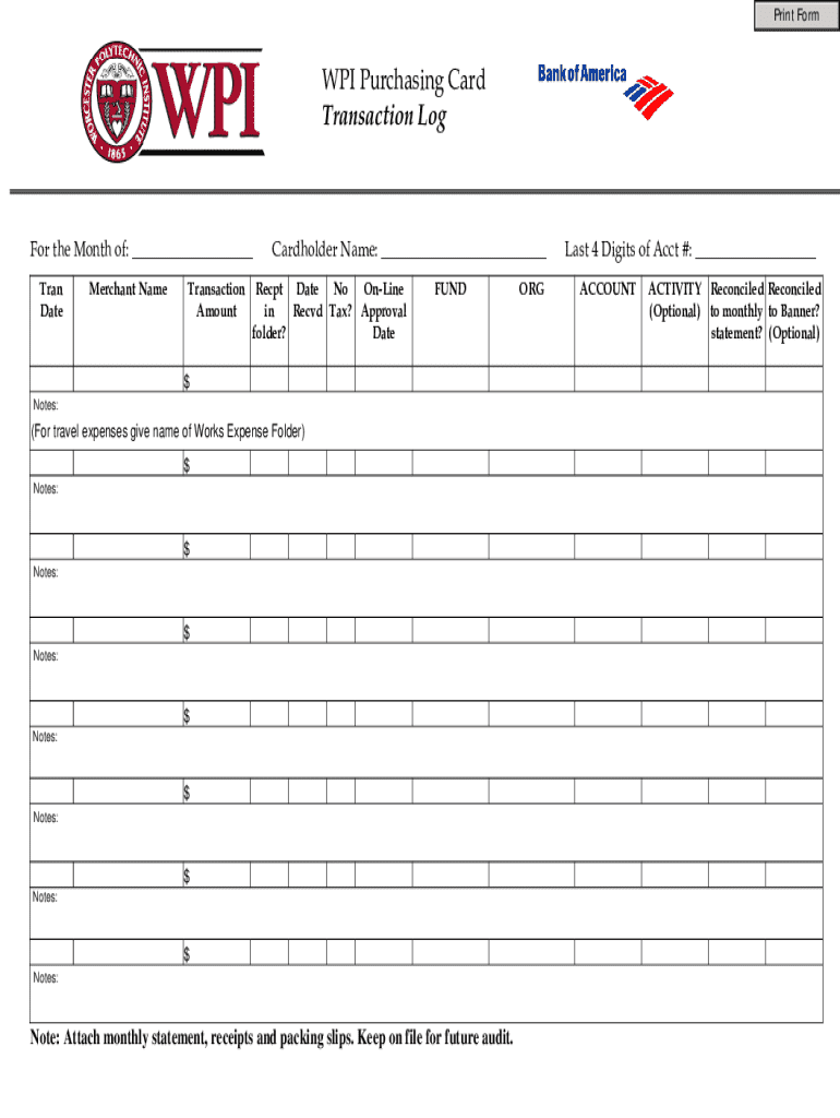 Fillable Online Purchasing Card Program Policies and Procedures Fax ...