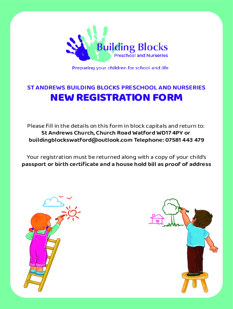 Fillable Online St Andrews Building Blocks Preschool and Nurseries New ...