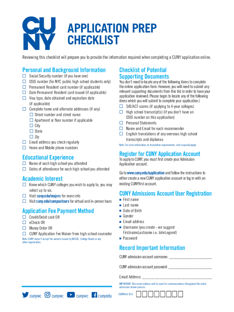Fillable Online Completing a CUNY Application: Step-by-Step Directions ...
