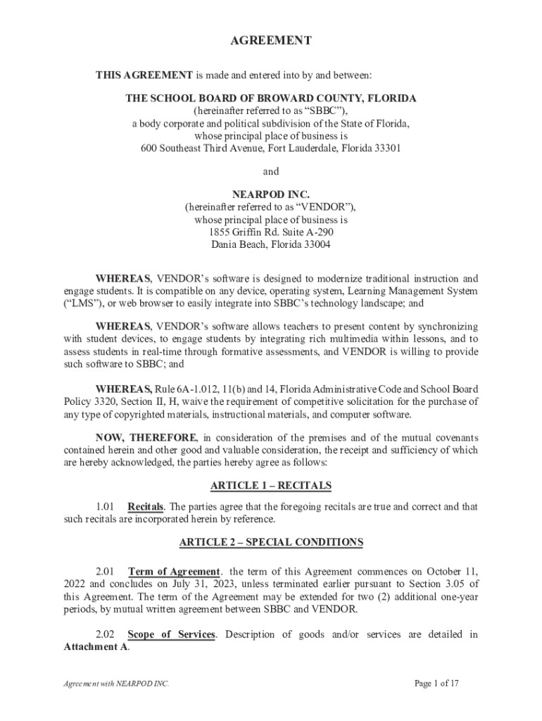 Fillable Online FY23-195202300169 Nearpod Agreement MAM LEGALLY ...