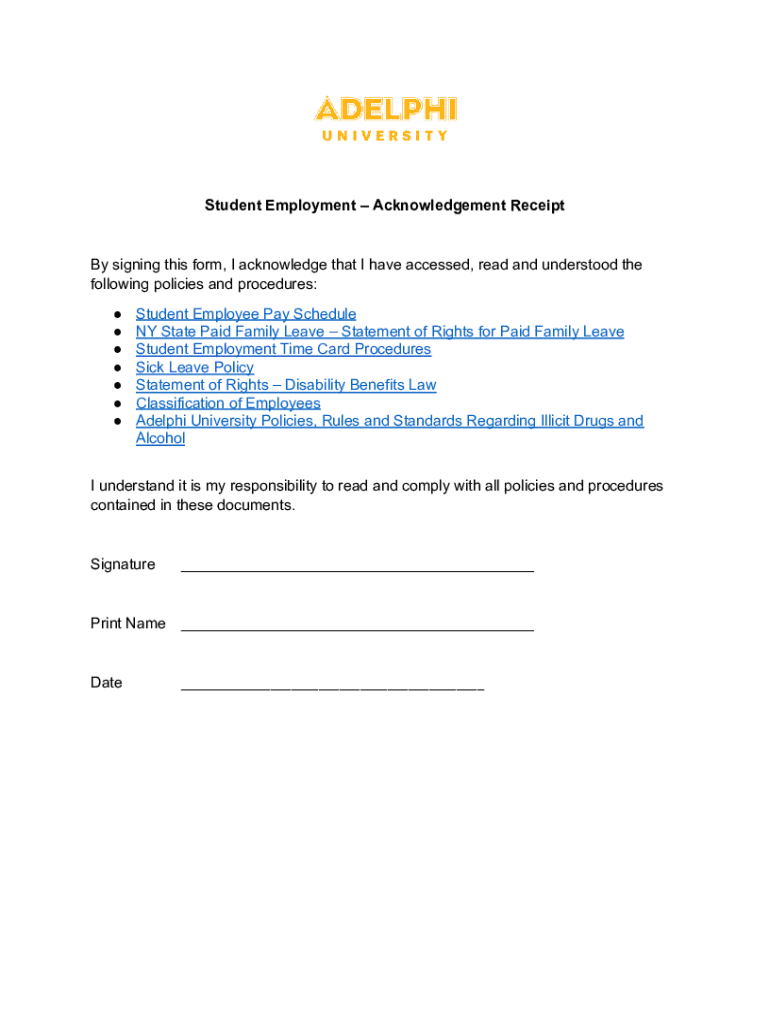 Fillable Online Student Employment - New Hire Paperwork Step 8 ...