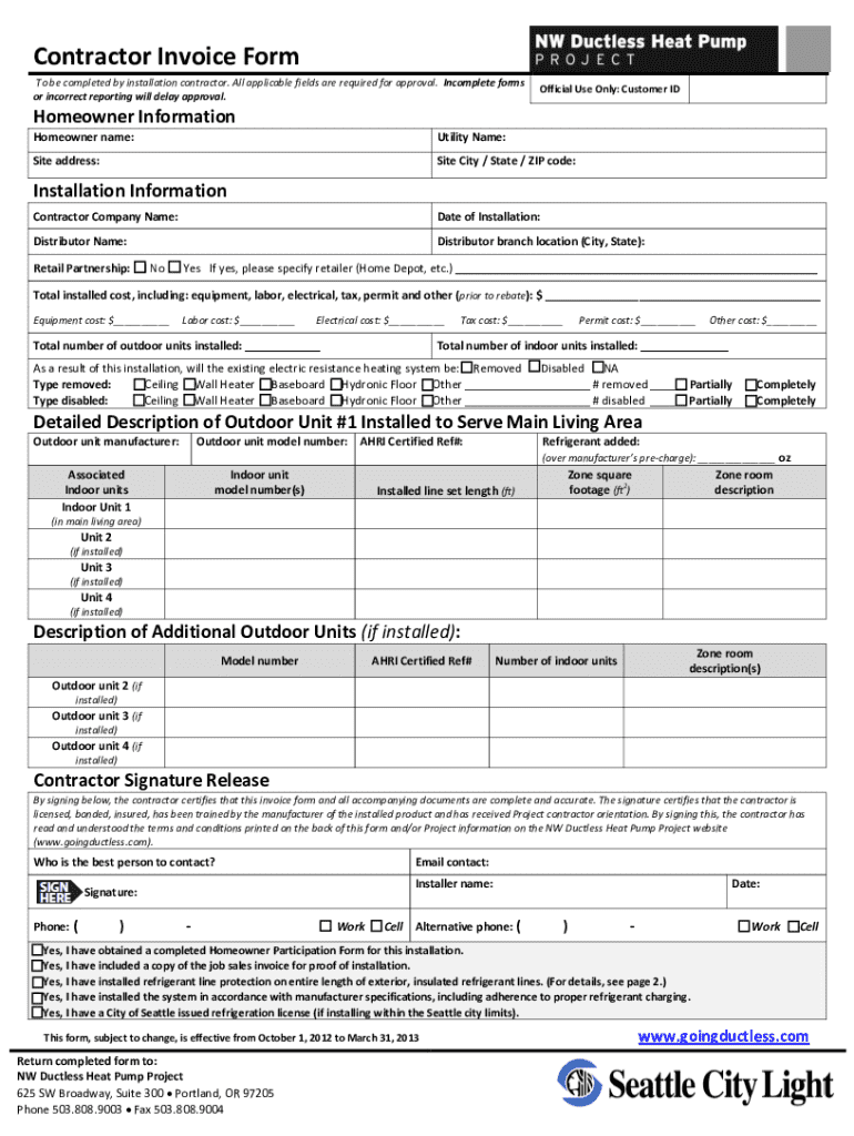Fillable Online 18 Printable Contractor Invoice Template Forms Fax ...