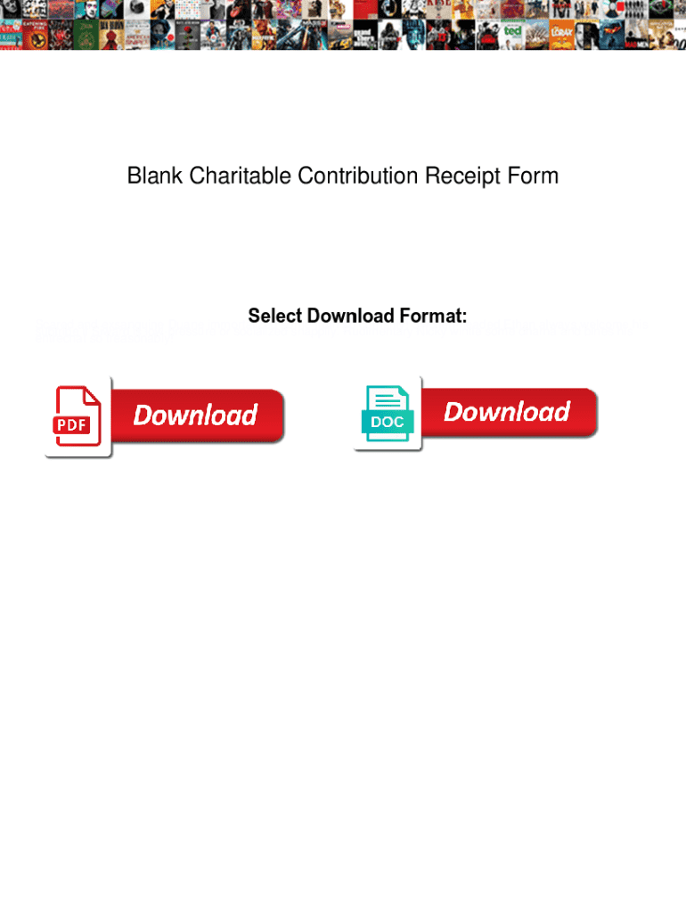 Fillable Online Blank Charitable Contribution Receipt Form. Blank ...