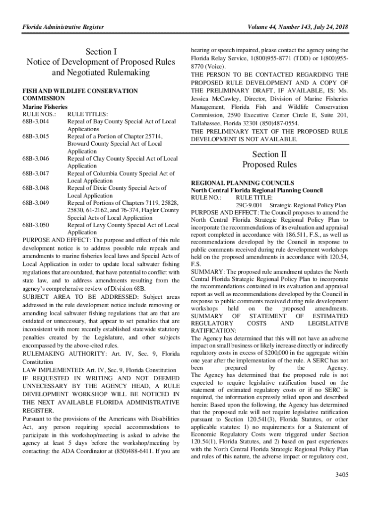Fillable Online The purpose and effect of this rule development notice ...