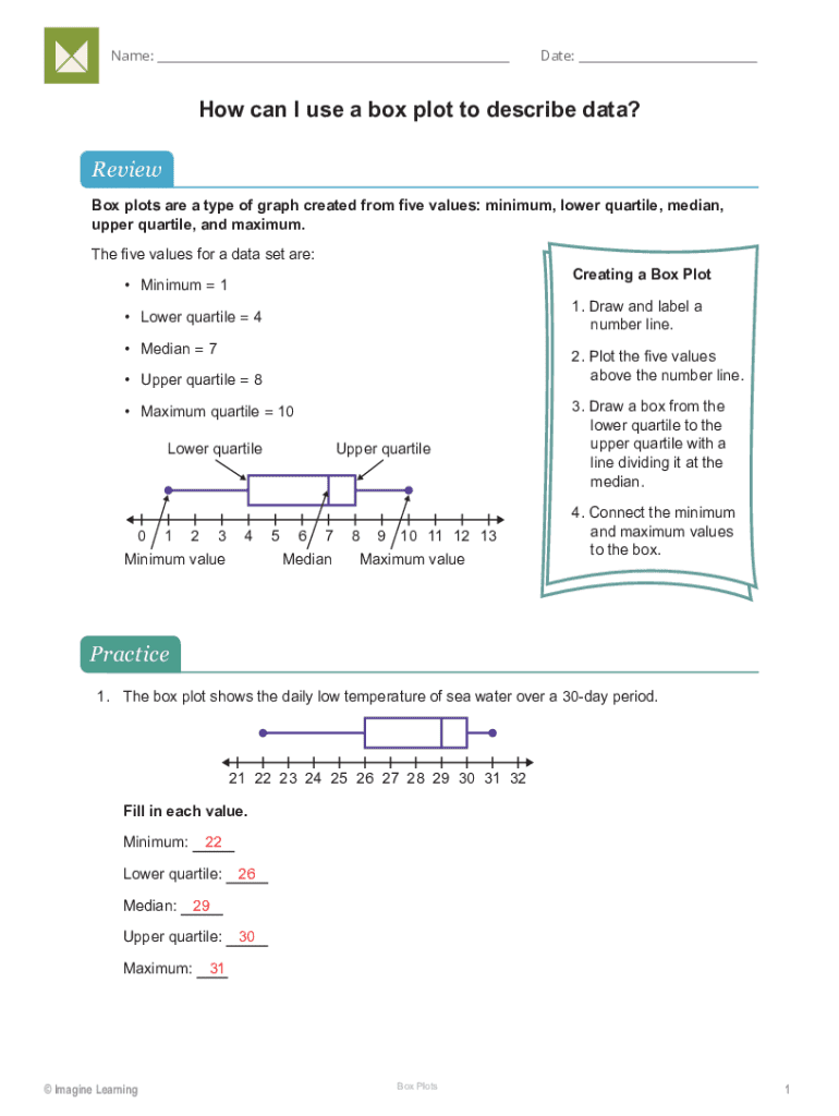 Fillable Online How can I use a box plot to describe data? (Teacher ...