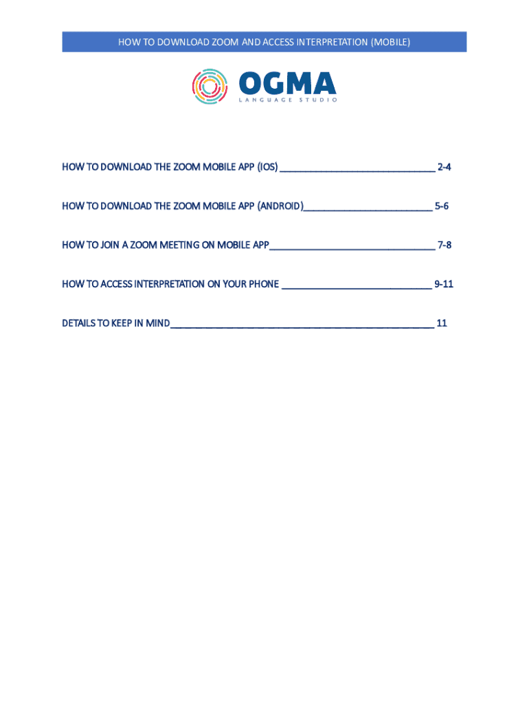 Fillable Online How to download zoom and access interpretation (mobile) Fax Email Print - pdfFiller