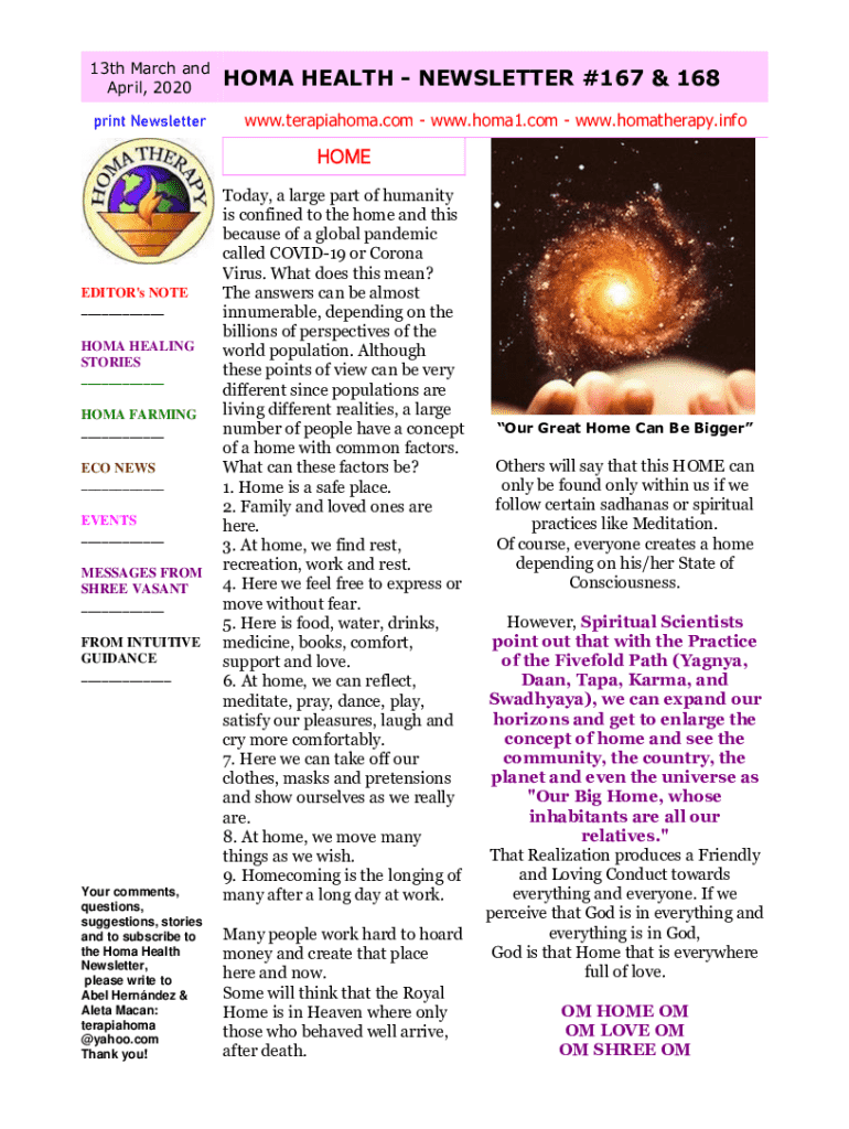 Fillable Online Homa Therapy International - Agnihotra and Homa Therapy ...