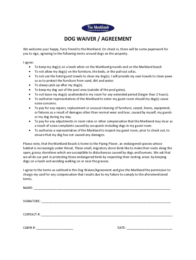 Fillable Online Waiver and Consent Form - Buddy & Friends Dog Daycare ...