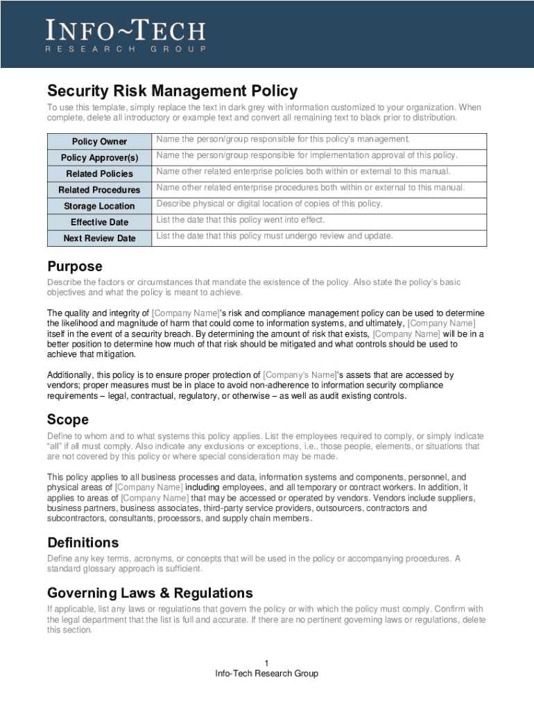 Fillable Online Learn about insider risk management policy templates ...