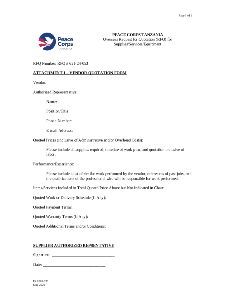 Peace Corps - Peace Corps - files peacecorps Doc Template | pdfFiller