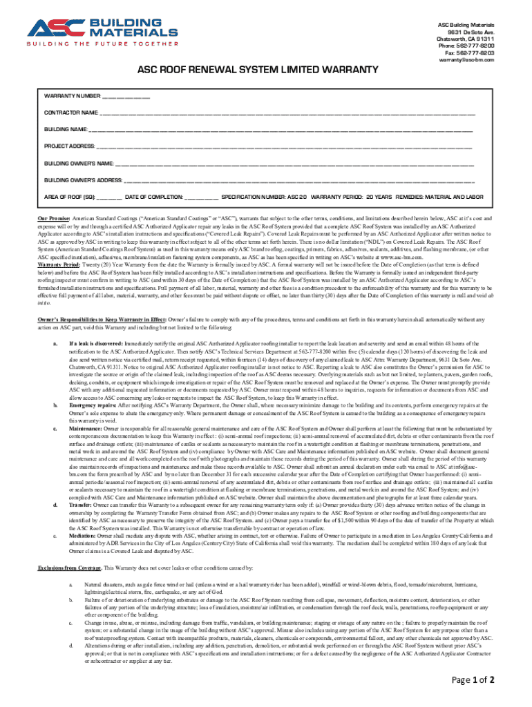 Fillable Online Metal Roofing and Siding Warranties and Claims ...