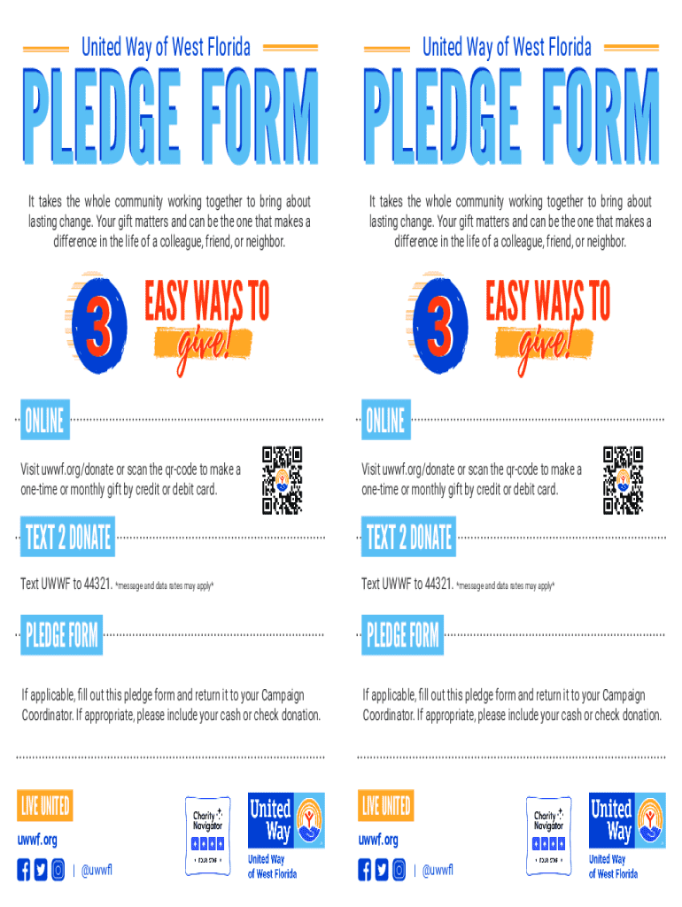 Fillable Online Pledge Forms and Campaign Brochure Fax Email Print ...