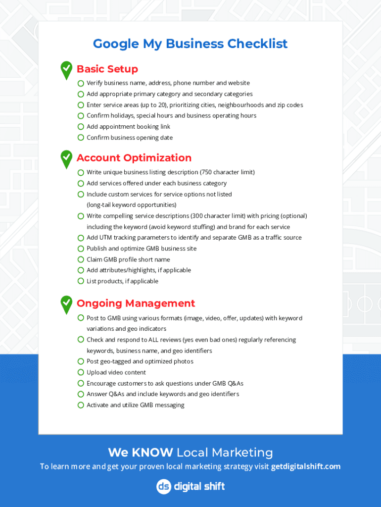 Gmb Audit Checklist - Fill Online, Printable, Fillable, Blank | pdfFiller
