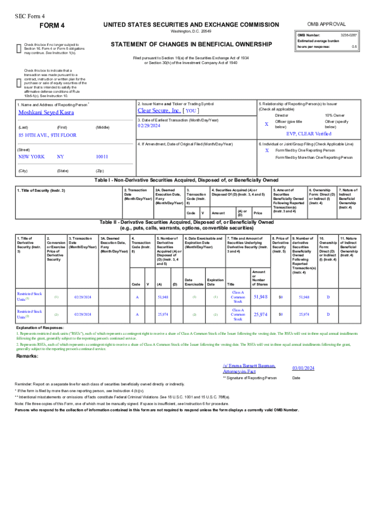 SEC Form 4 - Blank Fillable Template | Fill Out, Print & Download PDF ...