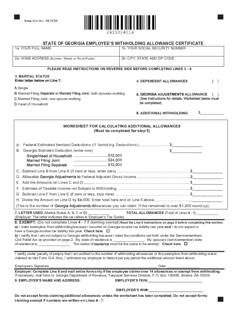 Fillable Online 2023 Form GA DoR G-4 Fill Online, Printable, Fillable ...