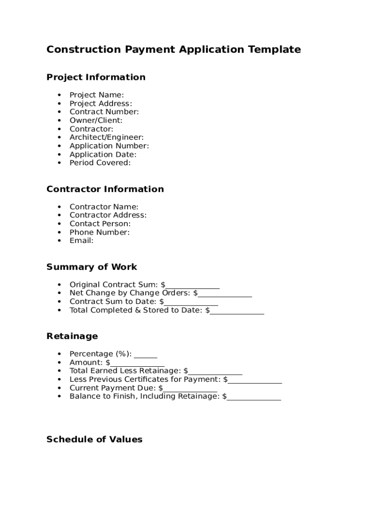 How to Submit an Application for Payment in Construction ... Doc ...