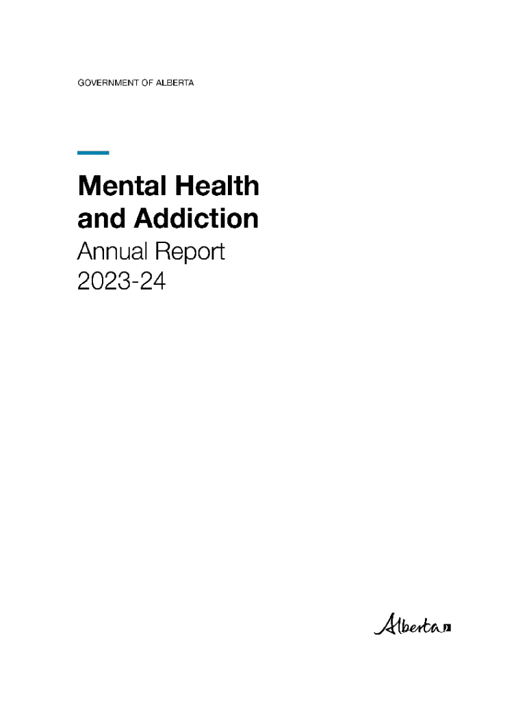 Fillable Online Mental Health and Addiction annual report - Open ...