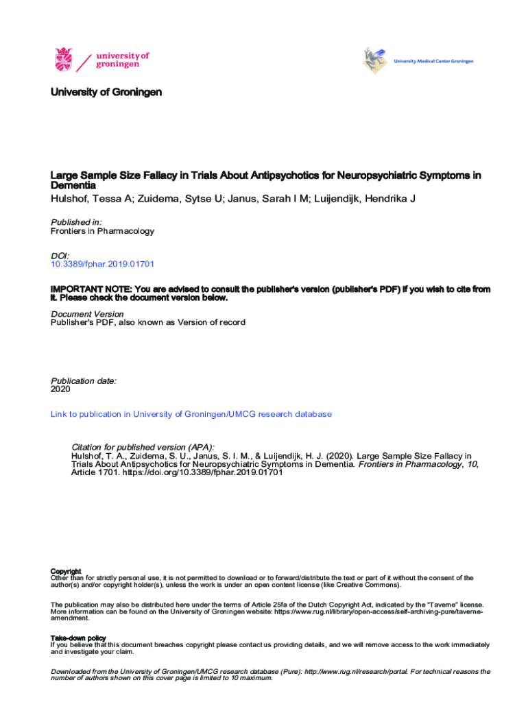 Fillable Online Large Sample Size Fallacy in Trials About ...