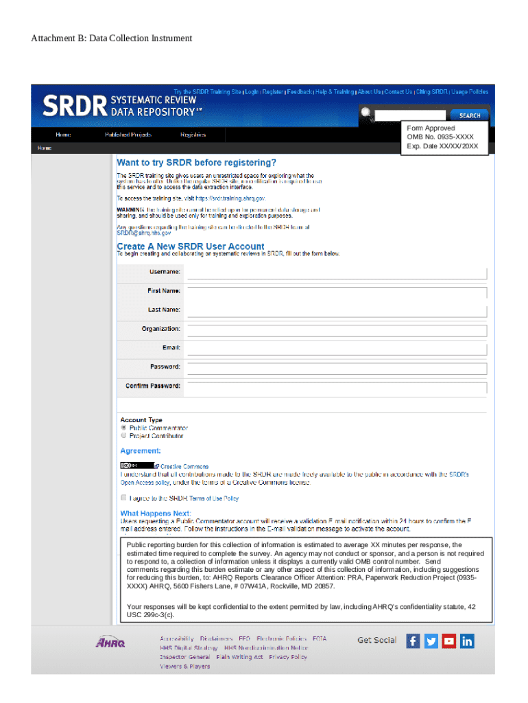 Fillable Online Form 1 1 Data Collection Instrument Fax Email Print ...