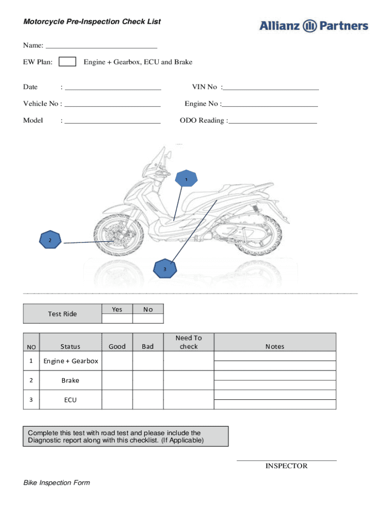 Fillable Online Pre Inspection Form Fax Email Print - pdfFiller